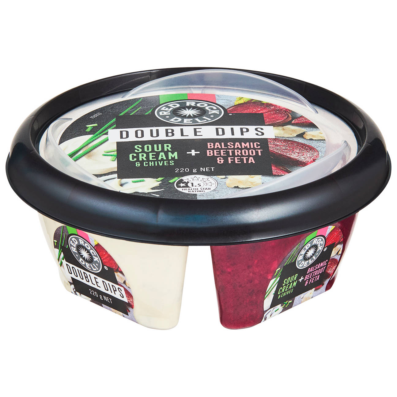 Sour Cream & Chives + Balsamic Beetroot & Feta Double Dips 220g